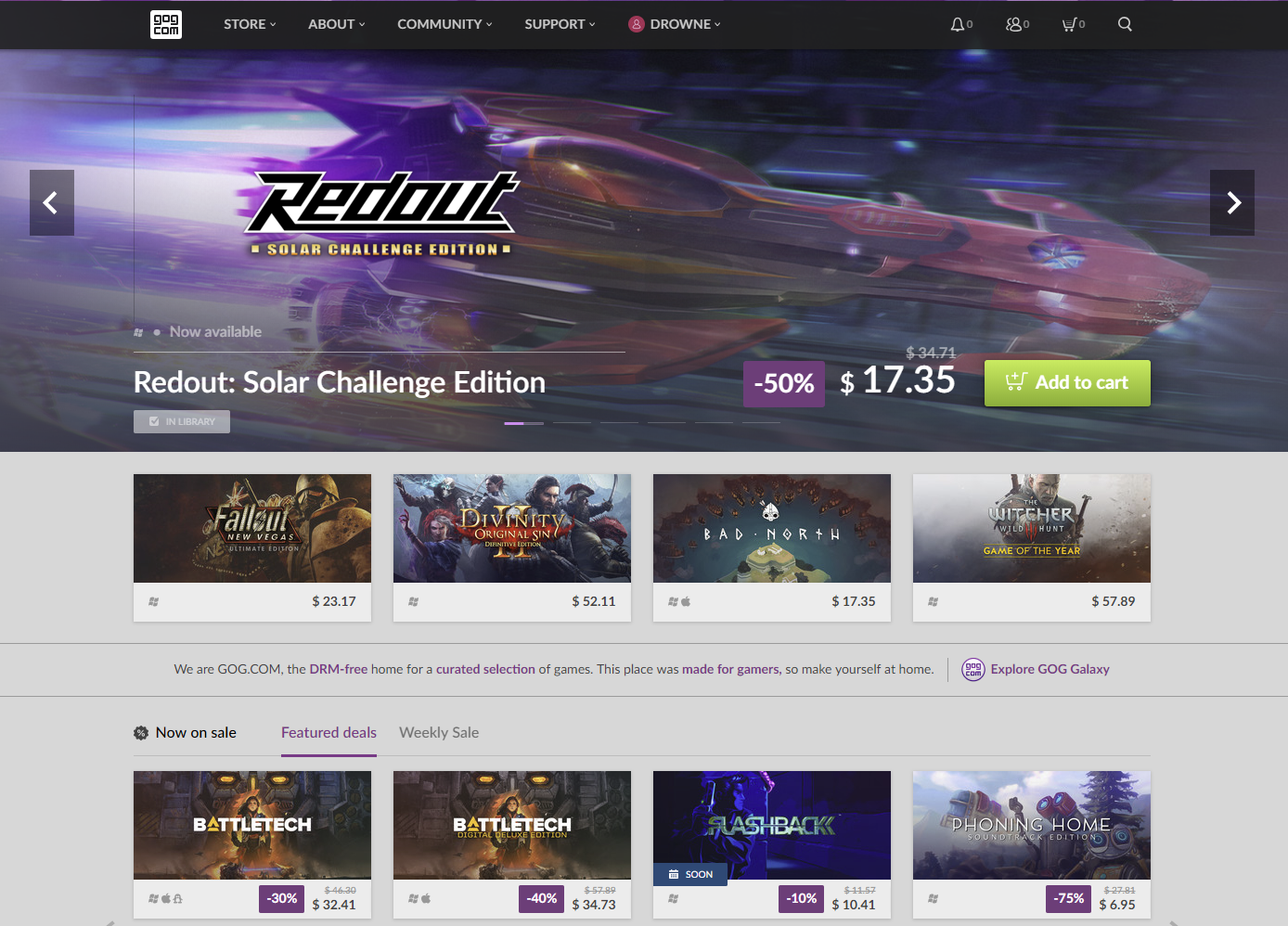 Redout: Solar Challenge Edition now available on GOG! – 34BigThings srl